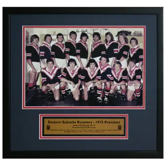 1975 Roosters Team Photo Signed Ron Coote Framed – Icons of Sport