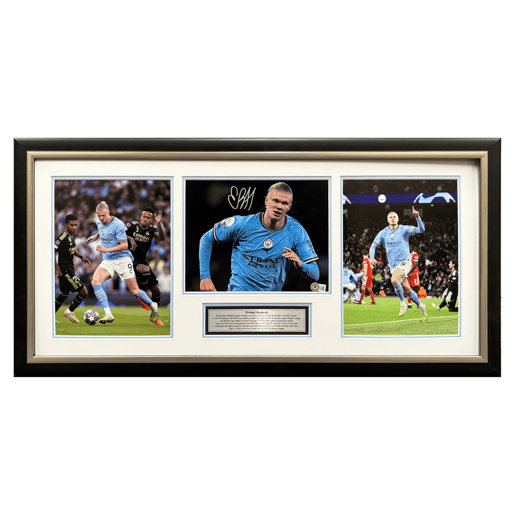Erling Haaland Hand Signed Manchester City Collage Framed BAS COA ...
