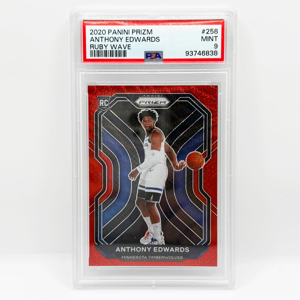 2020 Panini Prizm Anthony Edwards Ruby Wave Rookie PSA Mint 9 – Icons ...
