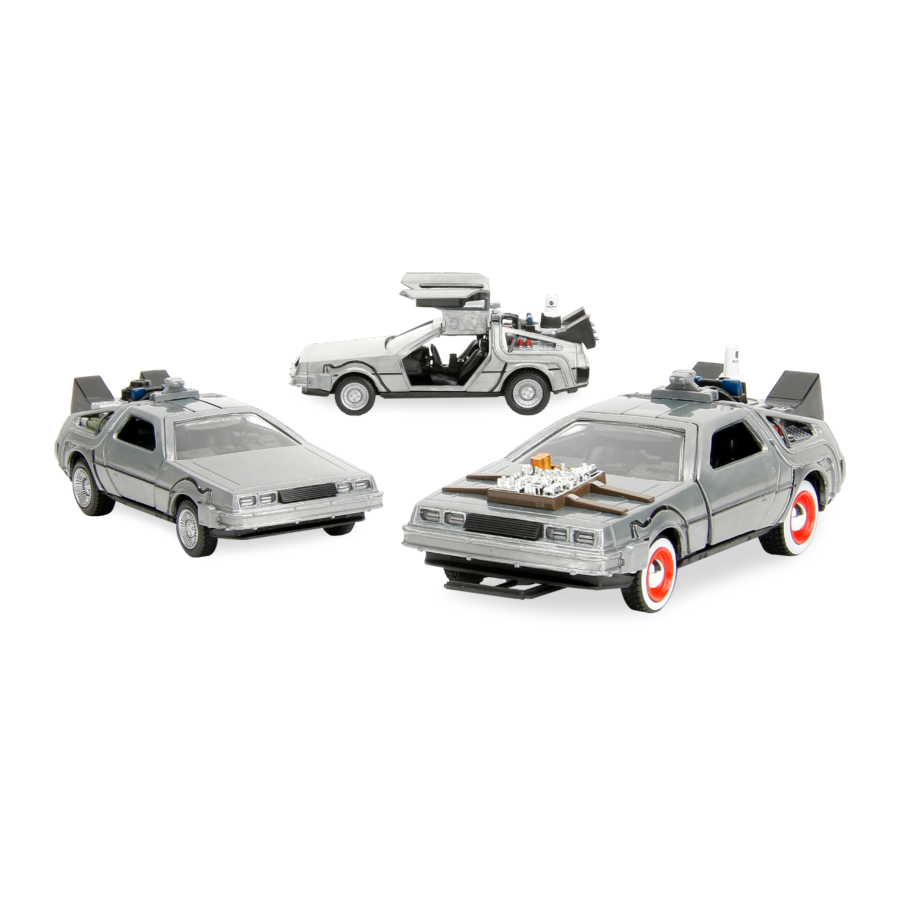Back to The Future - DeLorean 1:32 Scale Die-Cast 3 Car Set – Icons of ...