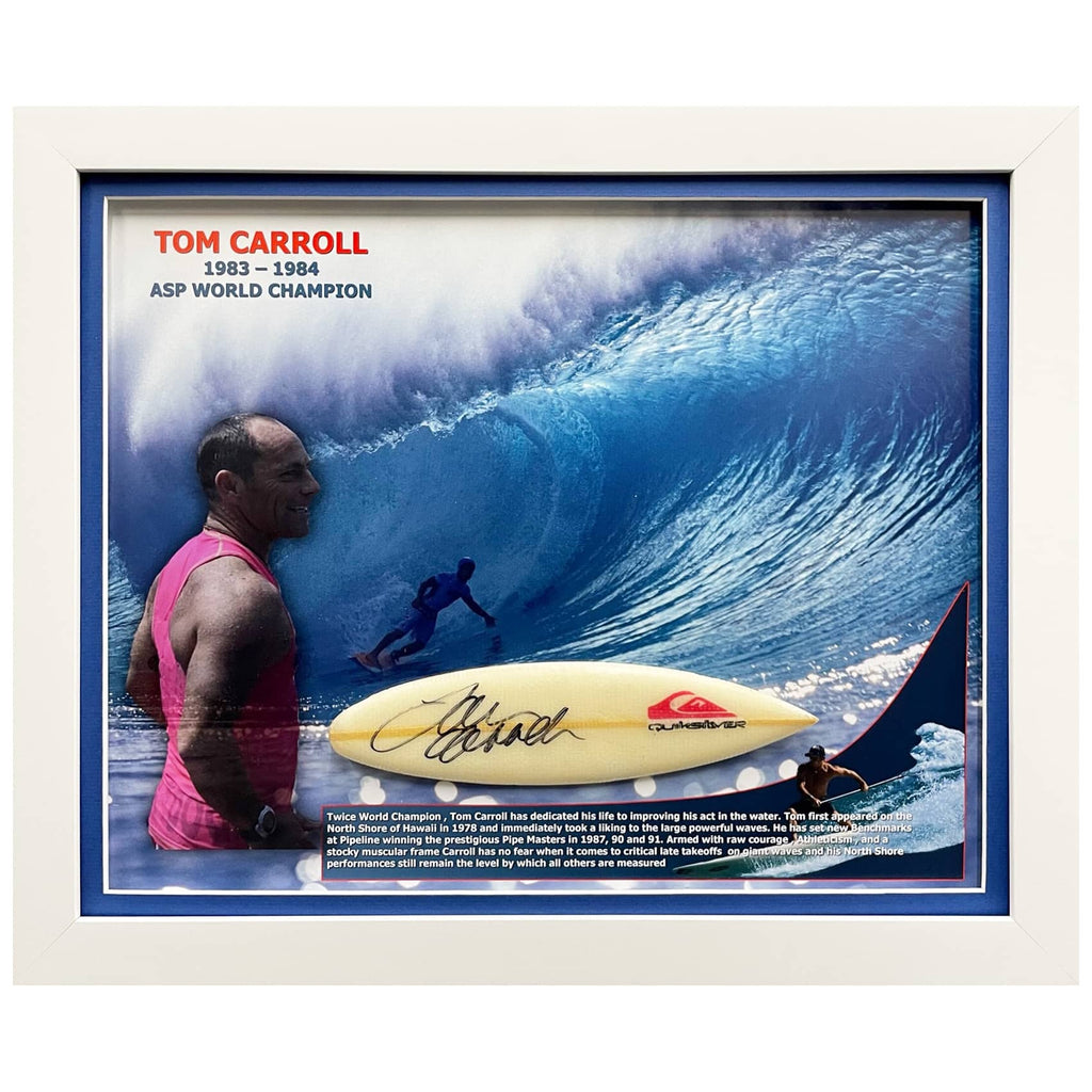 Tom Carroll Hand Signed Minatare Surf Board Framed – Icons of Sport
