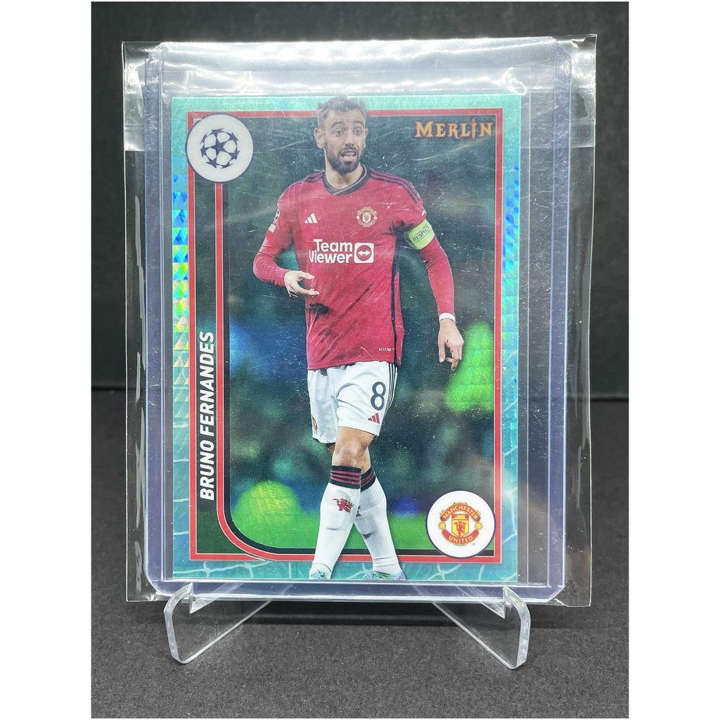 2024 Topps Merlin Bruno Fernandes Aqua Refractor Hyper - No. 79 – Icons ...