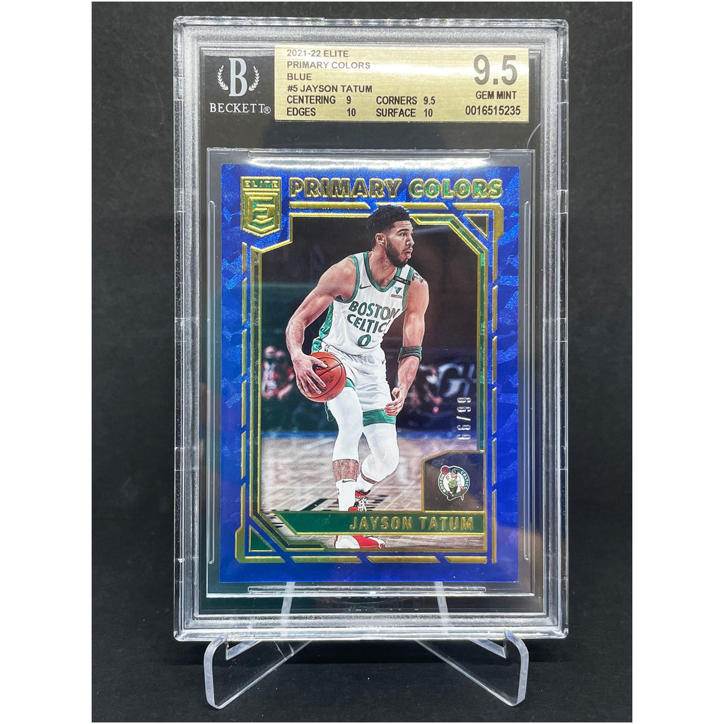 2021-22 Donruss Elite Primary Colors Blue Jayson Tatum 66/99 BGS 9.5 G ...