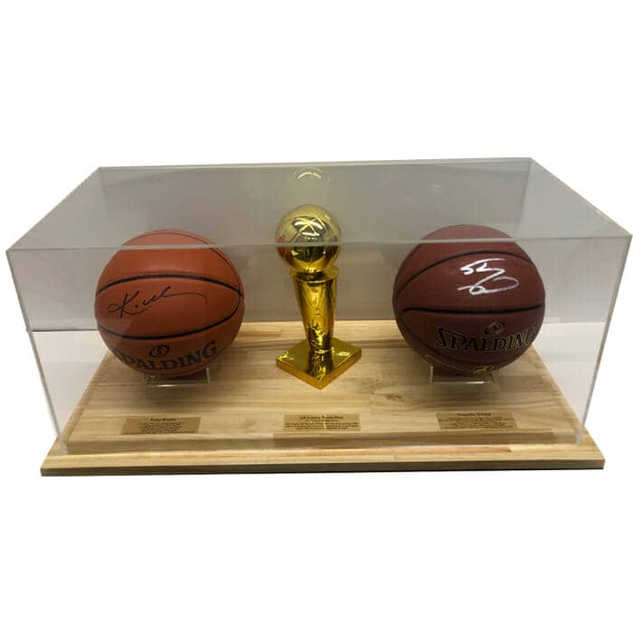 Kobe Bryant and Shaquille O'Neal signed "L.A. Lakers Three Peat" Baske ...