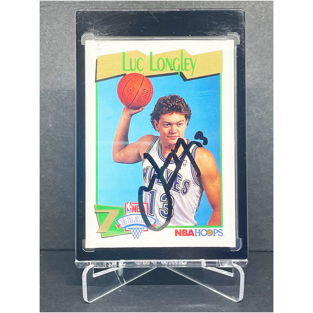 1991 NBA Hoops Luc Longley Signed Draft Card Minnesota Timberwolves ...