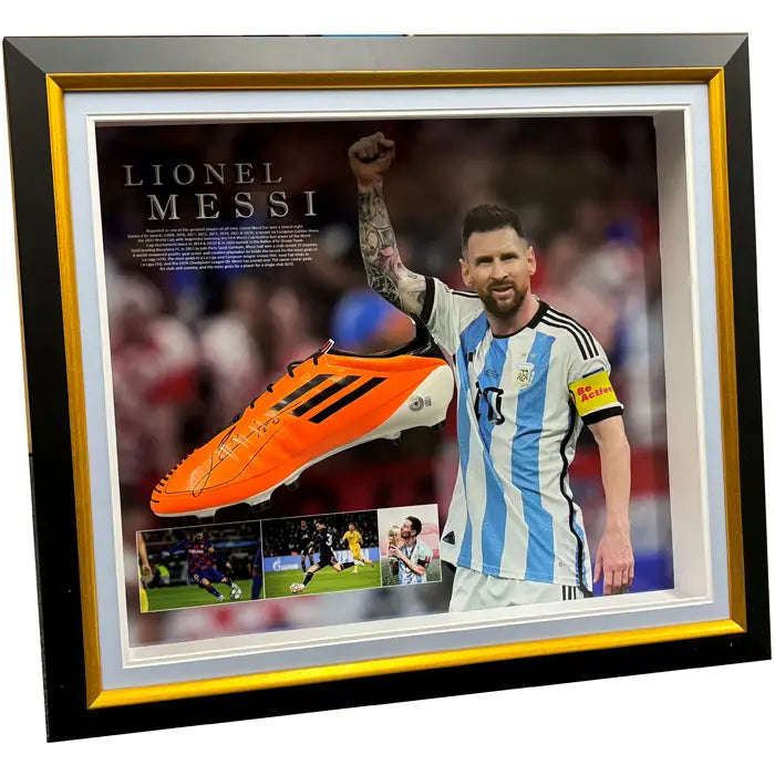 Lionel Messi Signed Boot Framed – Icons of Sport