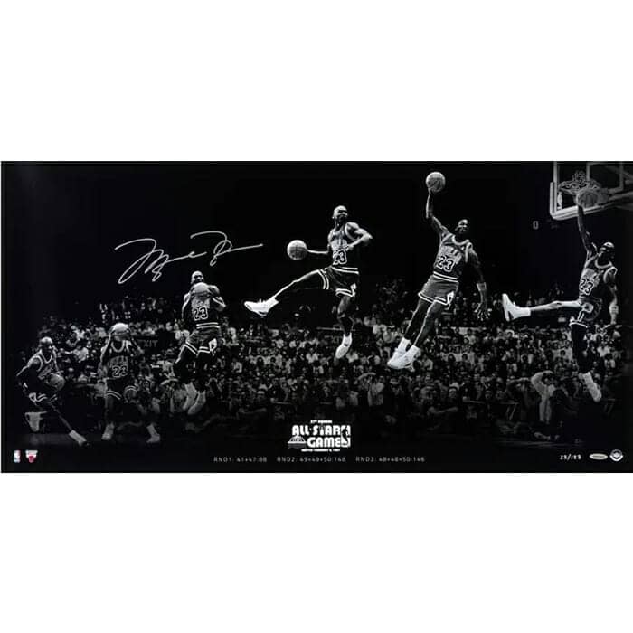 Michael Jordan signed "Kiss the Rim" Limited Edition Print Framed ...