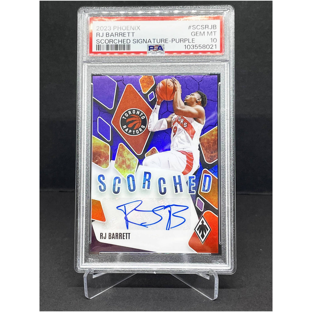 2023 Phoenix RJ Barrett Scorched Signature Purple PSA Gem Mint 10 ...